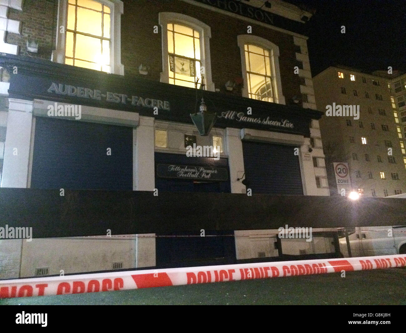 The Bill Nicholson Pub in Tottenham, London, as a murder investigation ...
