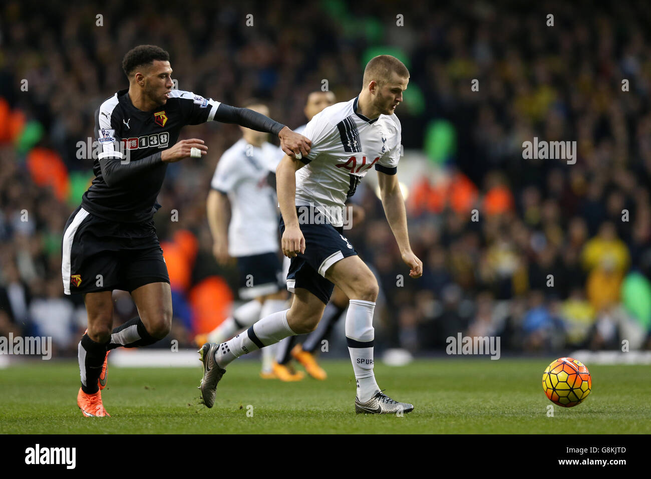 Watford's Etienne Capoue and Tottenham Hotspur's Eric Dier battle for ...