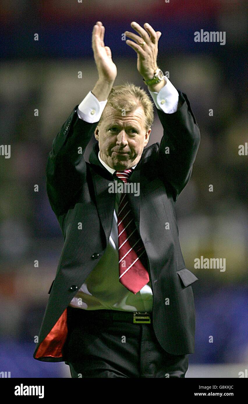 Middlesbrough manager Steve McClaren celebrates at the end of the game ...