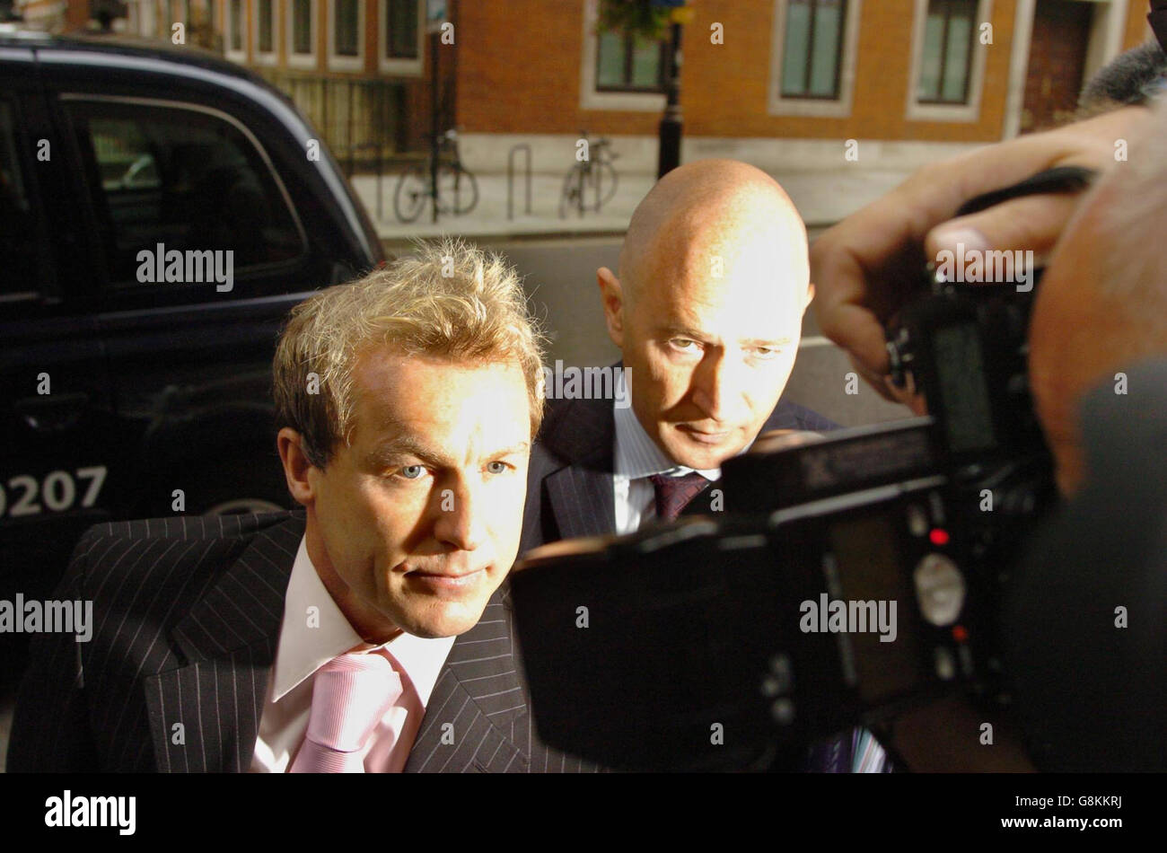 Former Coronation Street actor Christopher Quinten (left) arrives at ...