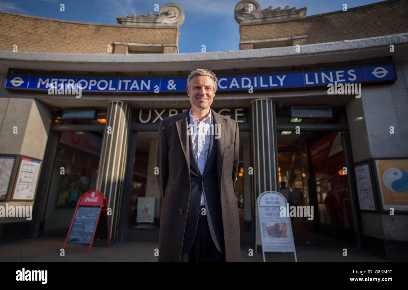 Conservative London mayoral candidate Zac Goldsmith outside Uxbridge ...