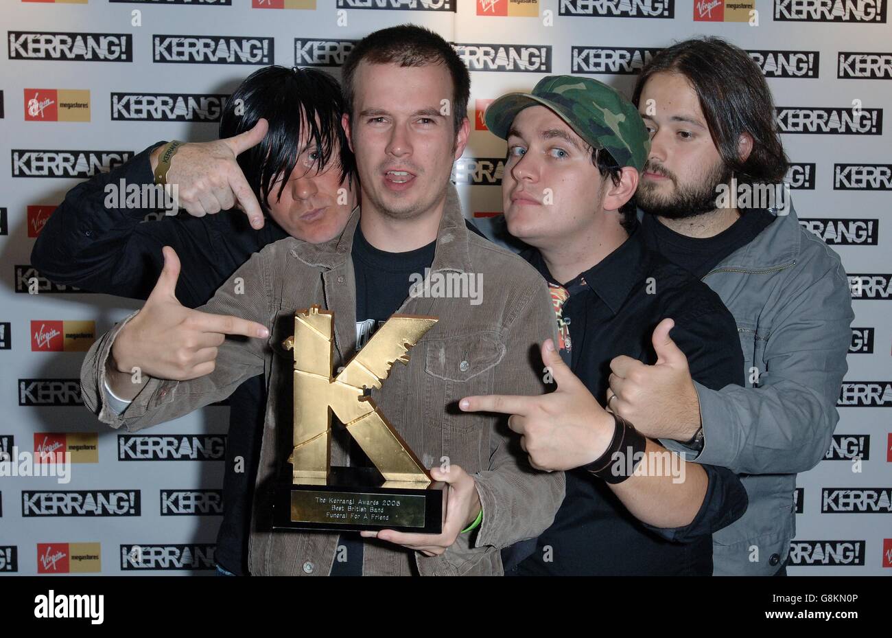 Funeral for a Friend show off their award for Best British Band at the ...