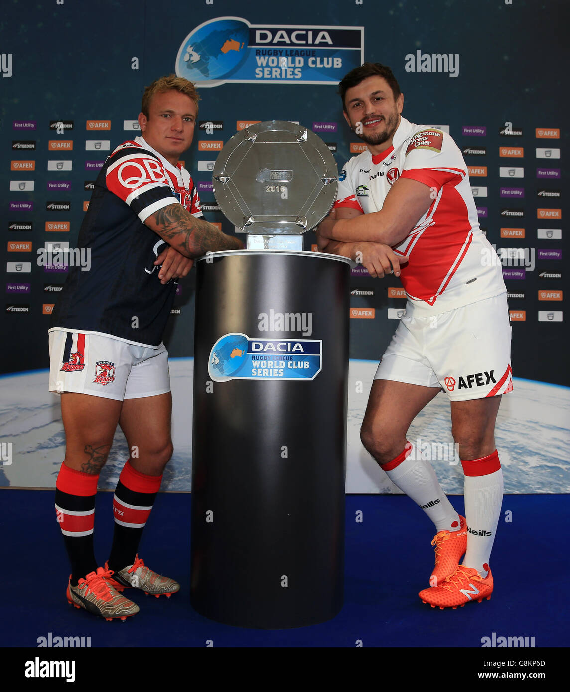 Jake Friend of Sydney Roosters and Jon Wilkin of St Helens during the ...