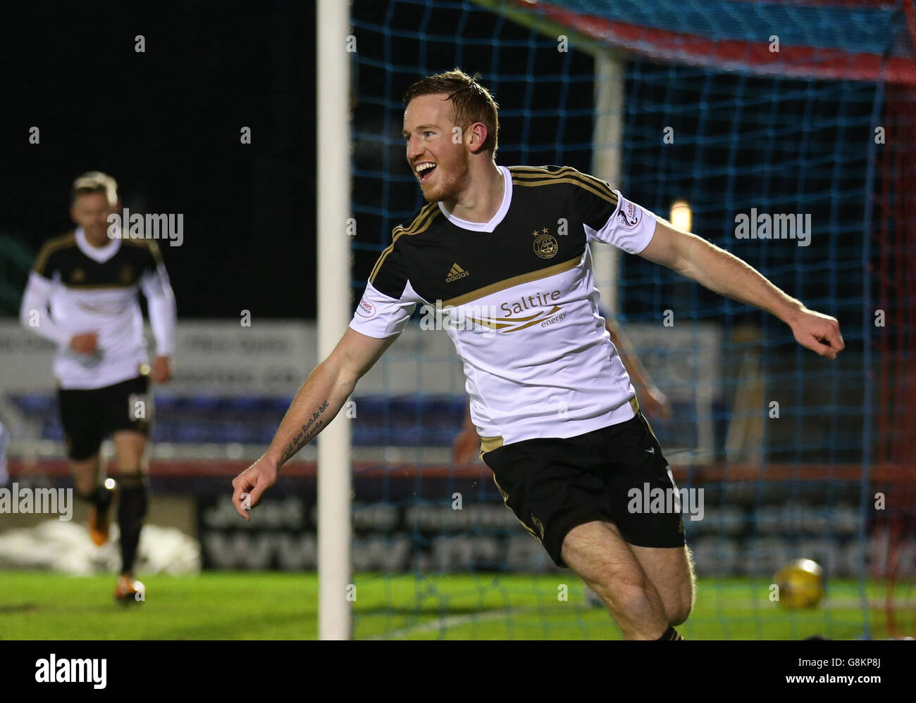 Aberdeen's Adam Rooney celebrates scoring his sides opening goal during ...