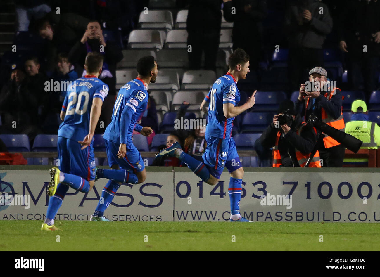 Inverness Caledonian Thistle's Greg Tansey celebrates after scoring his ...