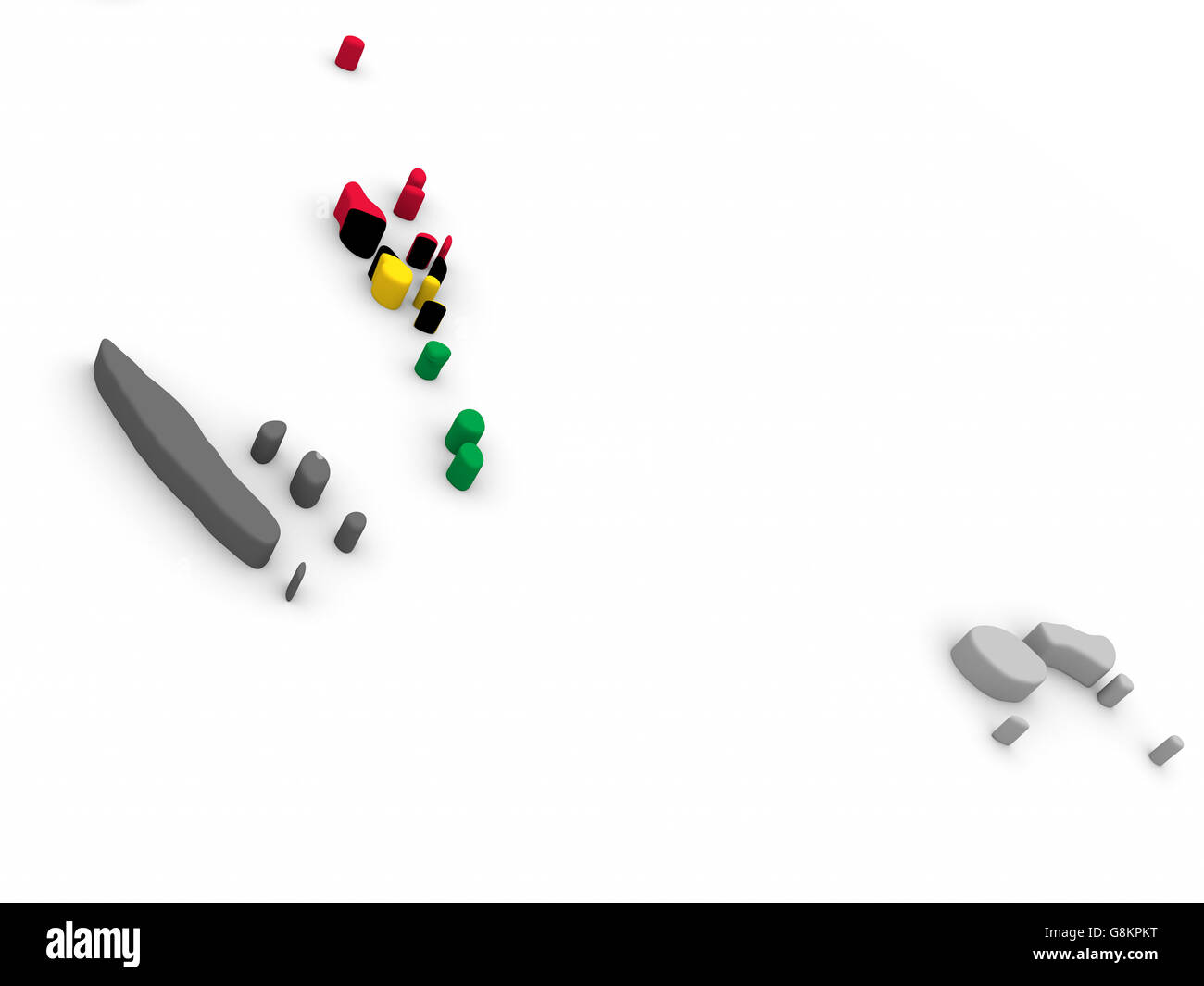 Map of Vanuatu with embedded national flag. 3D illustration Stock Photo ...