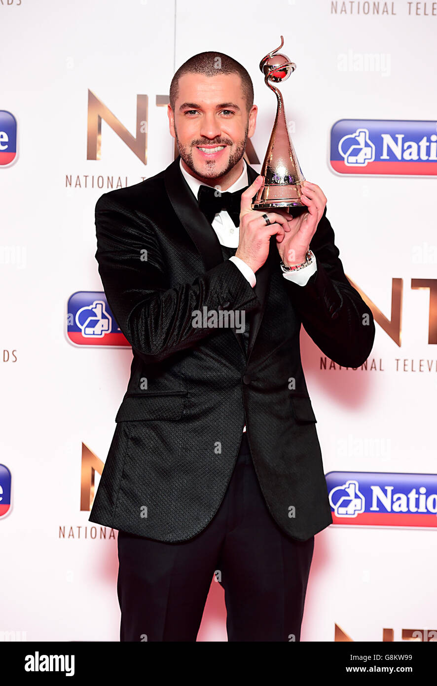 Shane Ward with the award for Best Newcomer (Coronation Street) in the ...