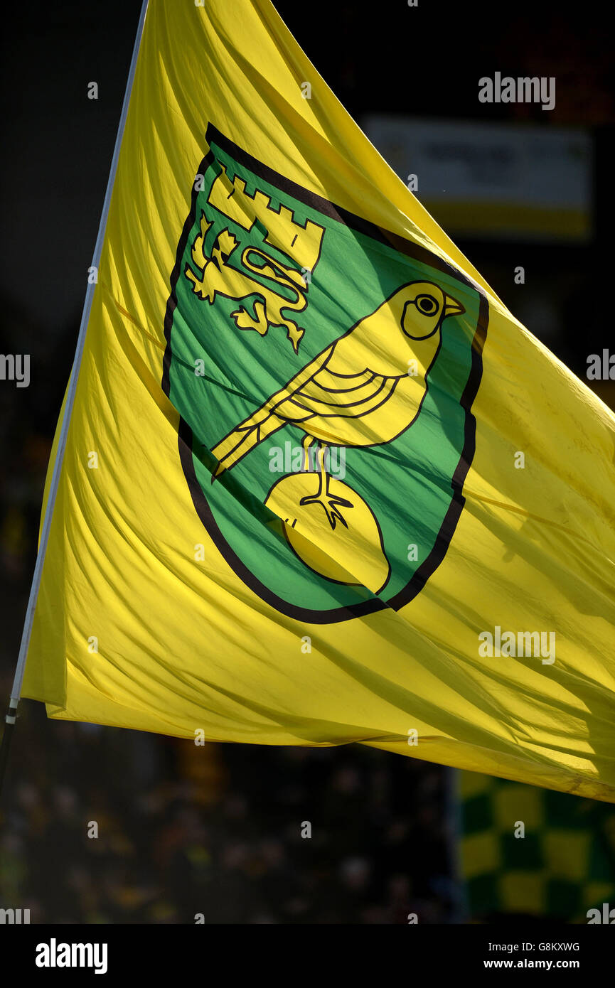 General view of the Norwich City corner flag at Carrow Road Stock Photo ...