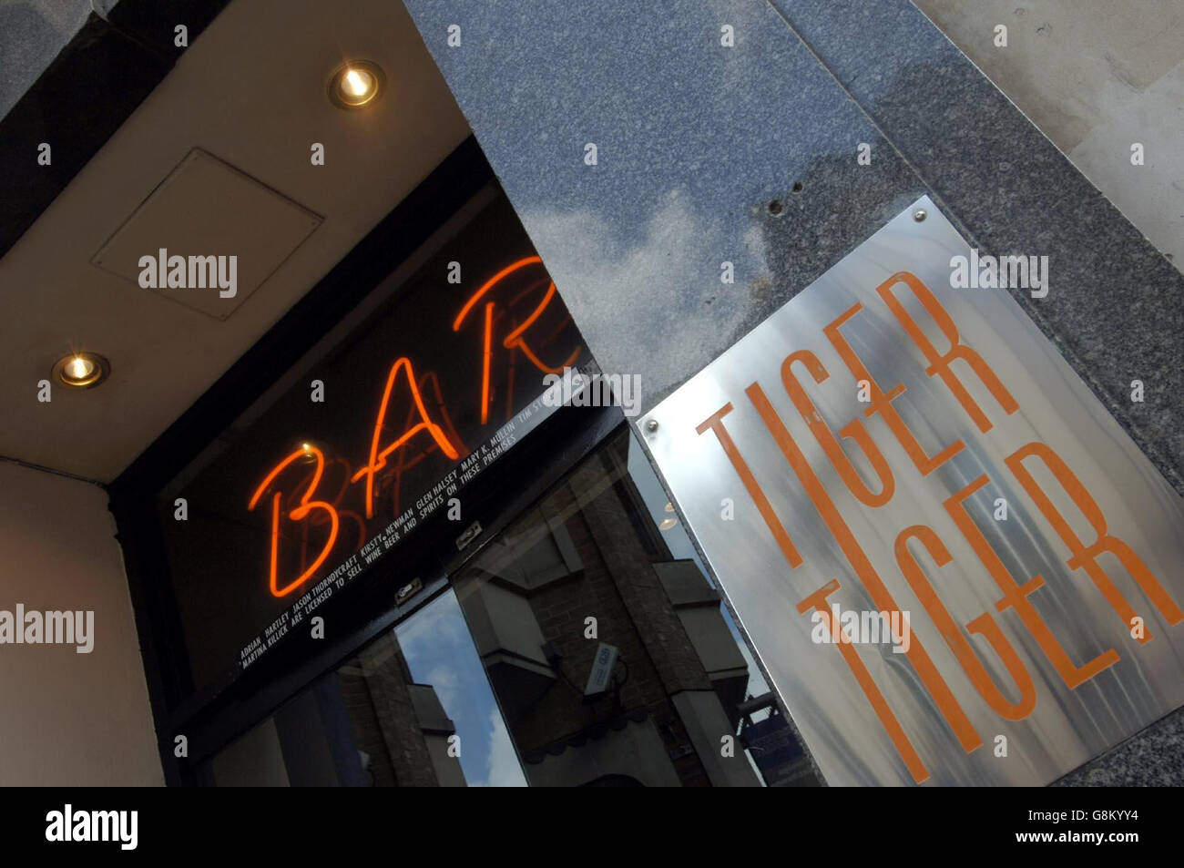 Tiger Tiger bar. 10.75 a share in cash Stock Photo - Alamy