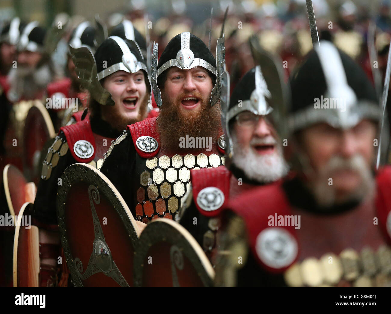 Guizer Jarl Mark Evans and members of the Jarl Squad dressed in Viking ...
