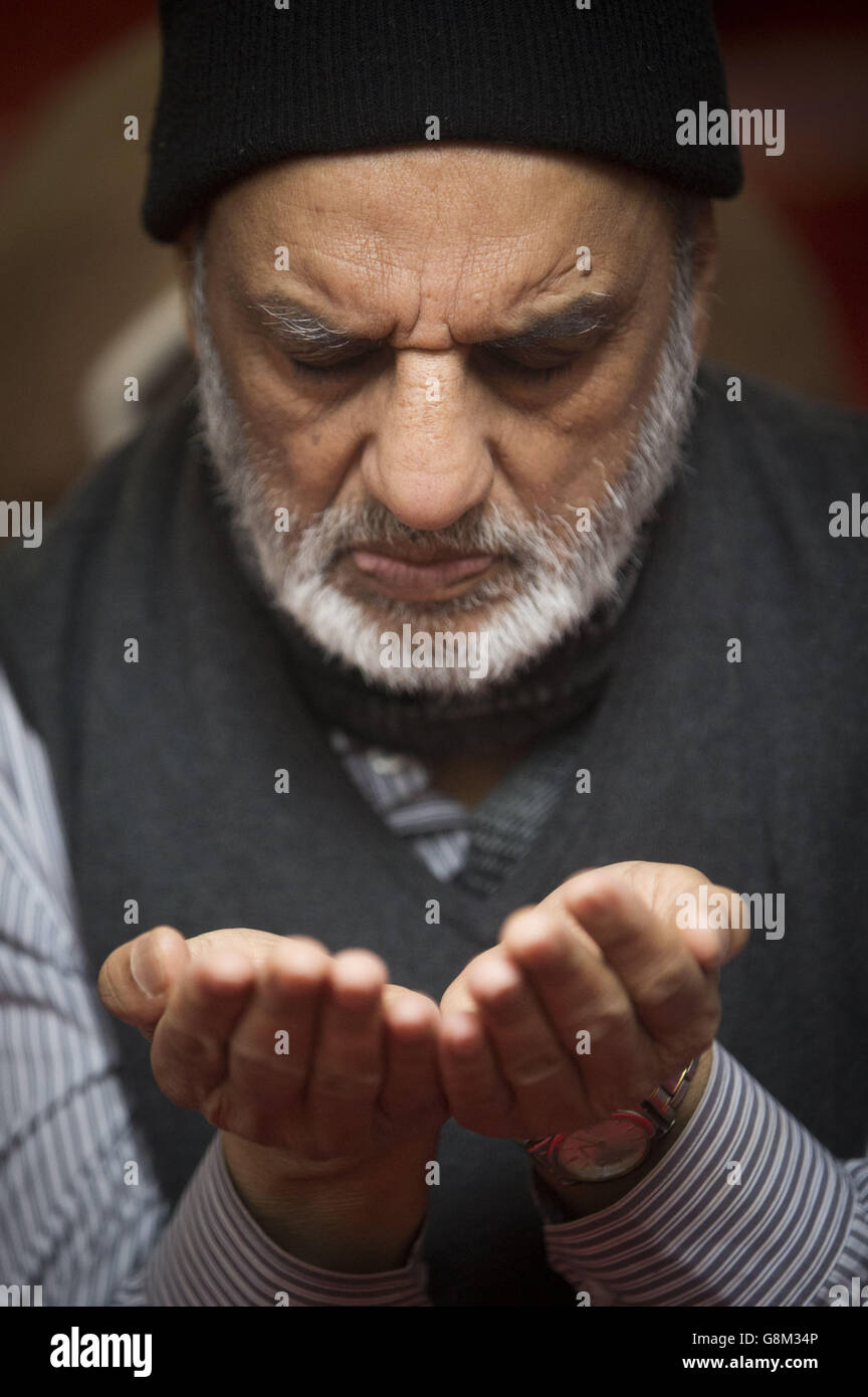 A Muslim prays at the Al Furqan Islamic Centre in Glasgow, Scotland ...