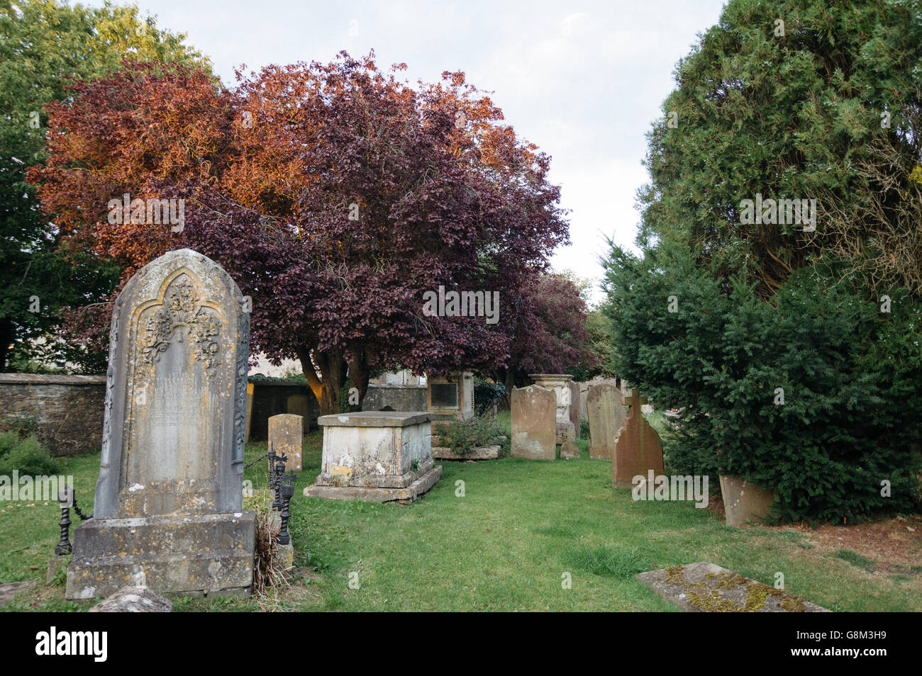Old churchyard at sunset Stock Photo - Alamy
