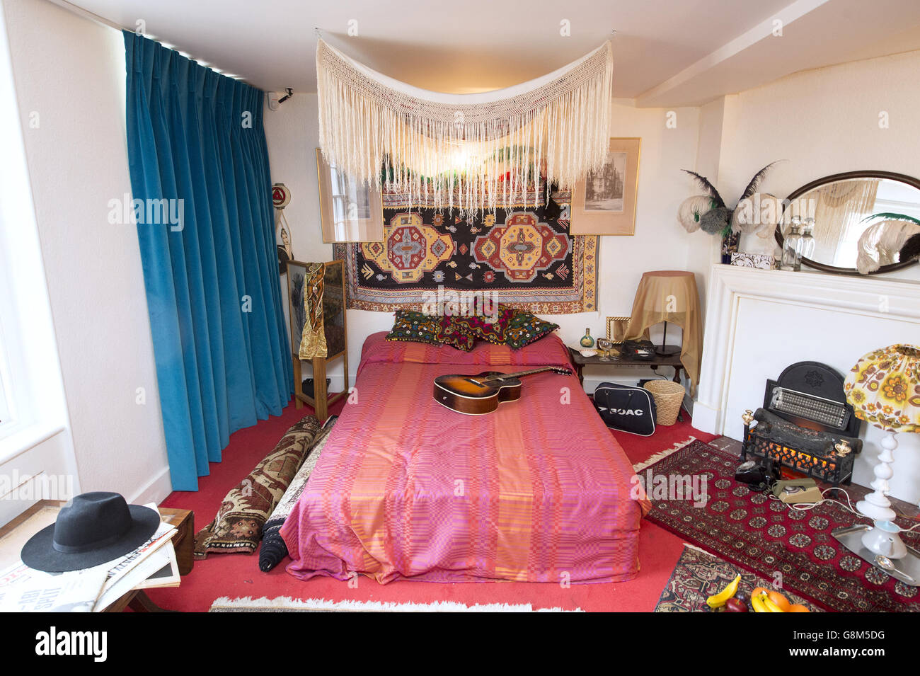 General view of Jimi Hendrix's bedroom during the press preview of the ...