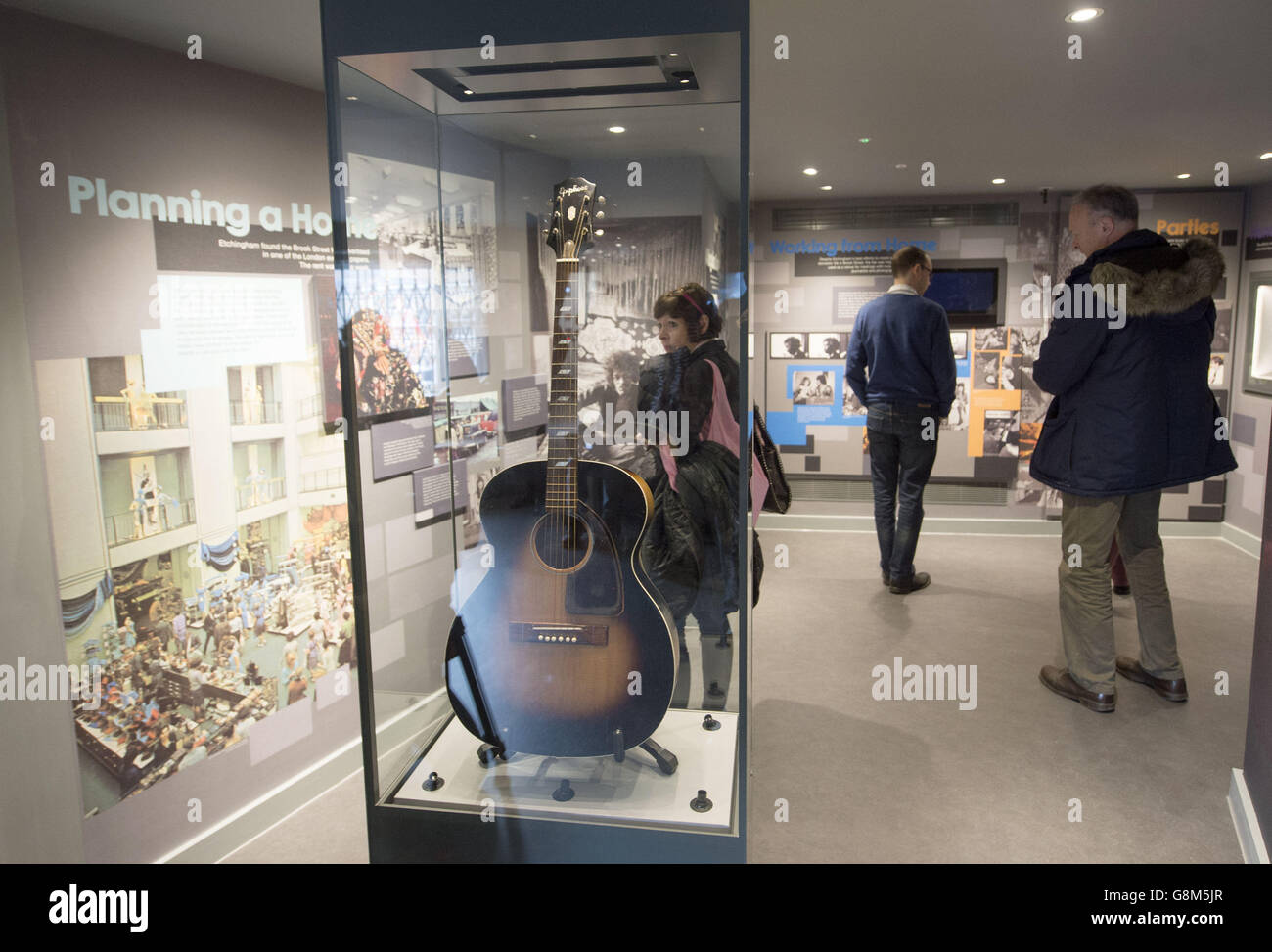 Visitors view the Jimi Hendrix museum during the press preview of the ...