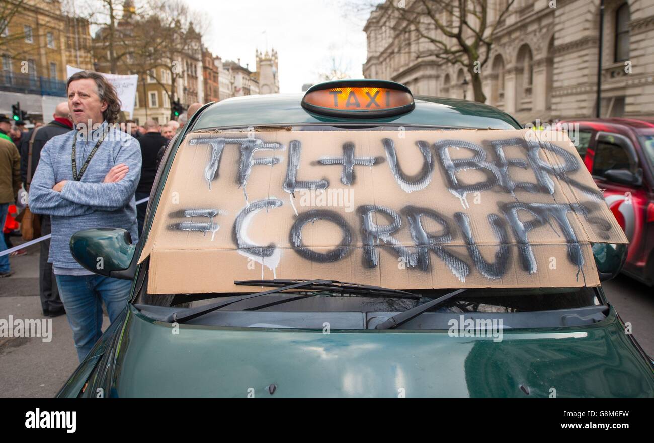 Taxi drivers protest Stock Photo - Alamy