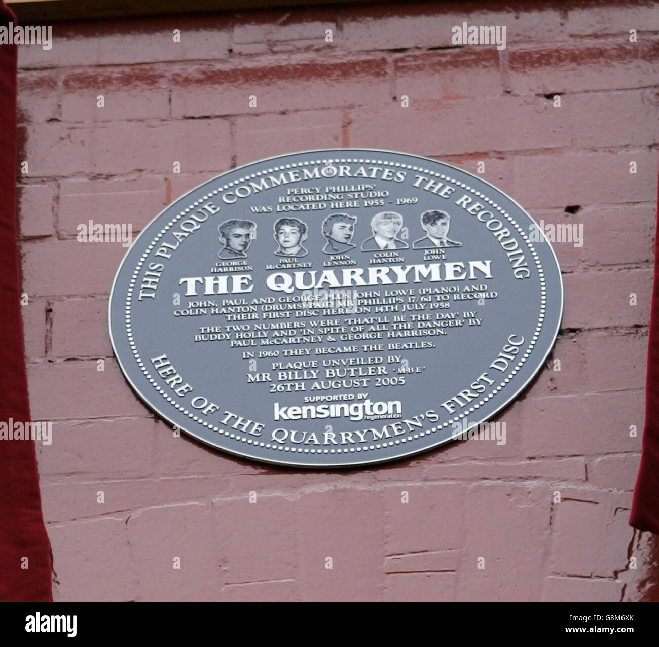 A plaque, unveiled in Liverpool, Friday August 26, 2005 marks the spot ...