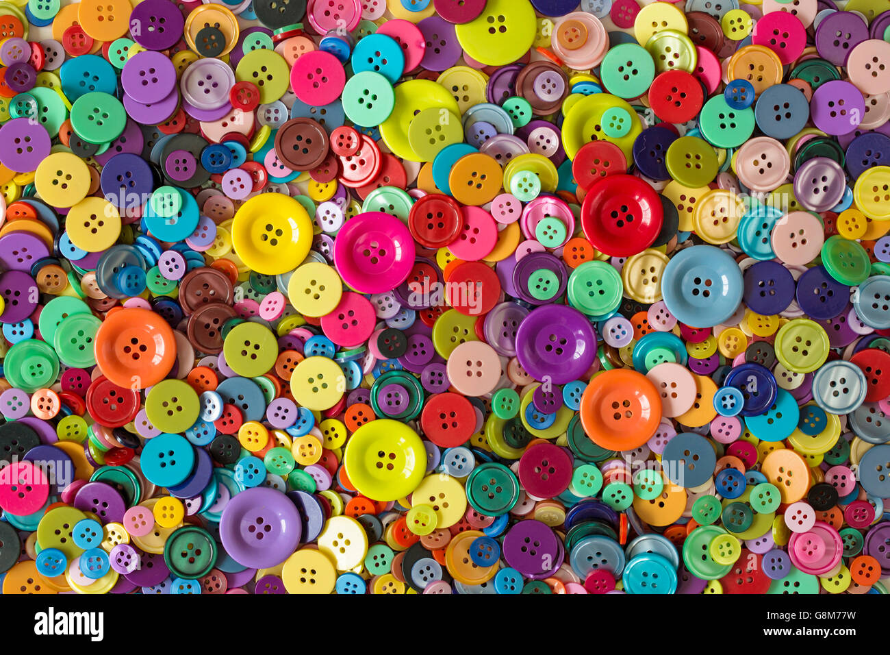 Colorful buttons on a white background Stock Photo - Alamy