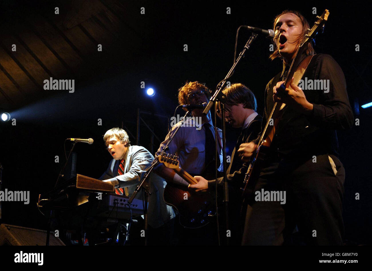 Canadian group Arcade Fire performing on the NME Radio 1 Stage at the ...