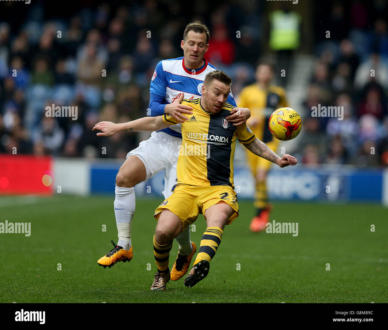 Fulham's Jamie O'Hara (right) and Queens Park Rangers' Daniel Tozser ...