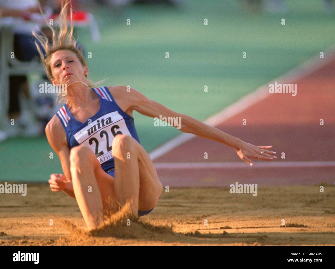 One action front view full blue female hi-res stock photography and ...