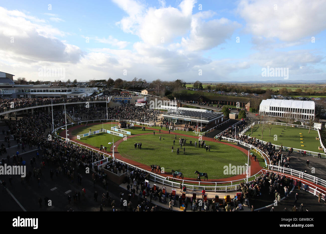 Festival Trials Day - Cheltenham Races. A general view of the parade ...