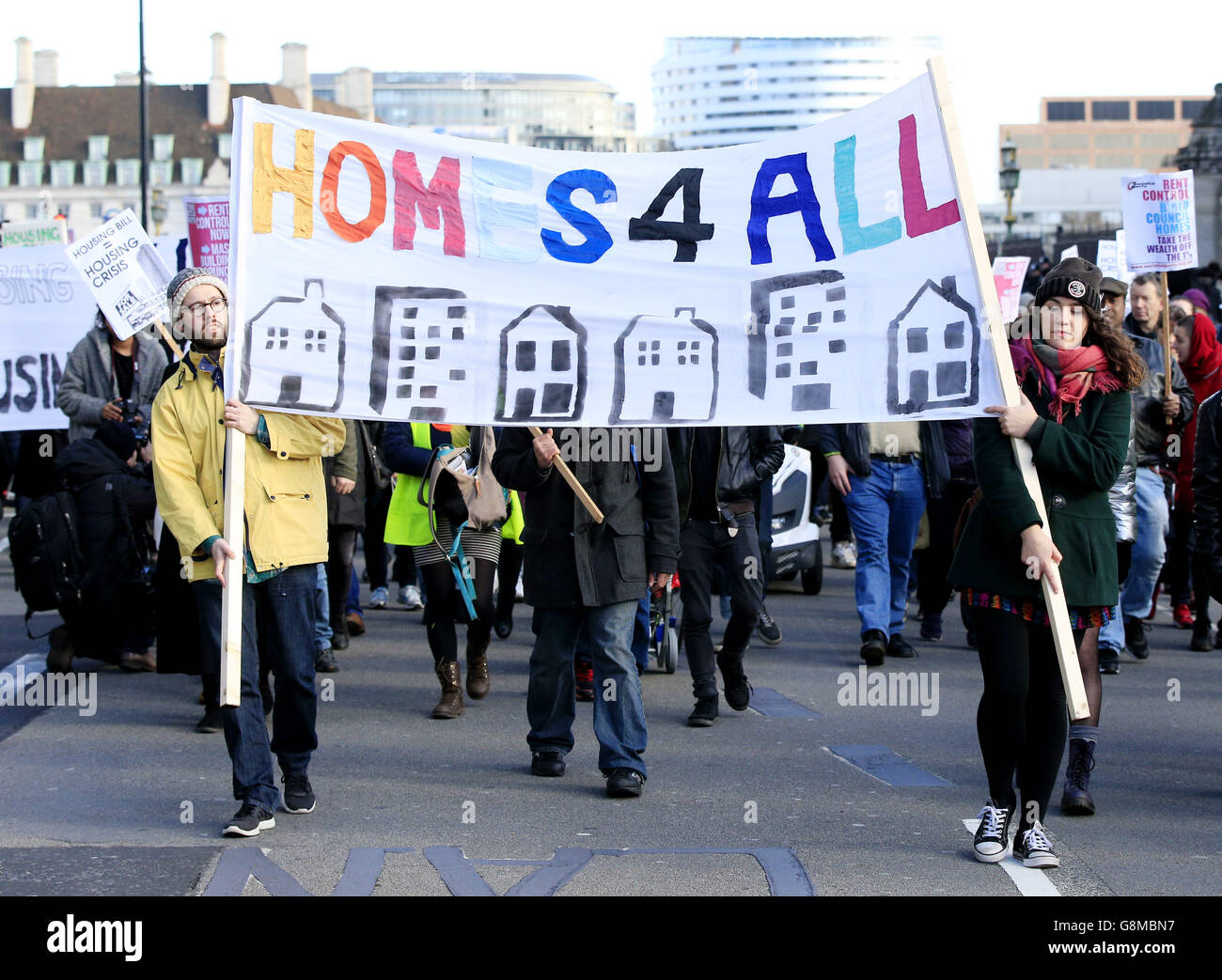 Housing and Planning Bill protest Stock Photo - Alamy