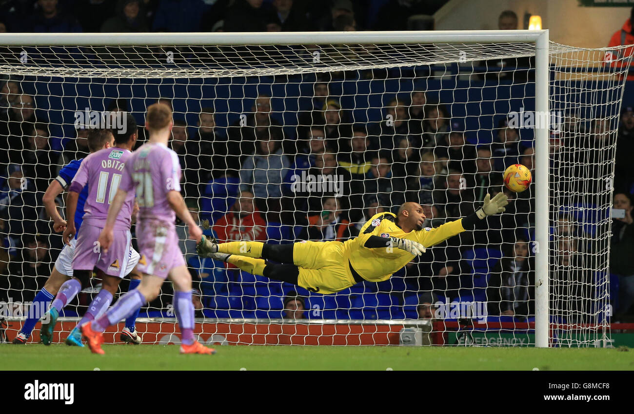 Reading goalkeeper Ali Al-Habsi makes a save just before half time ...