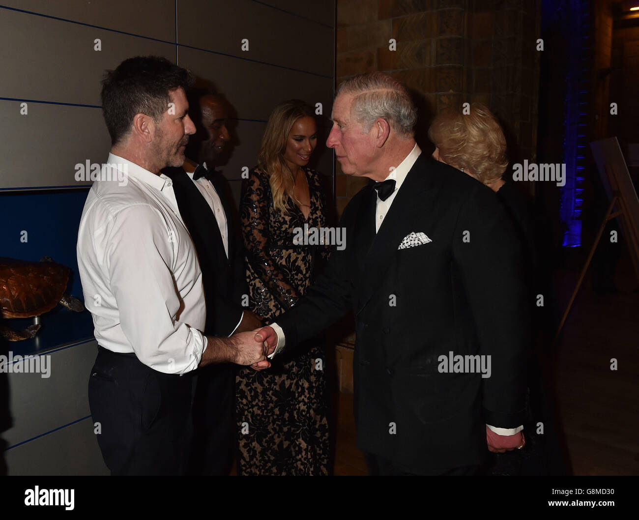 The Prince of Wales (right) with Simon Cowell at a reception and dinner ...