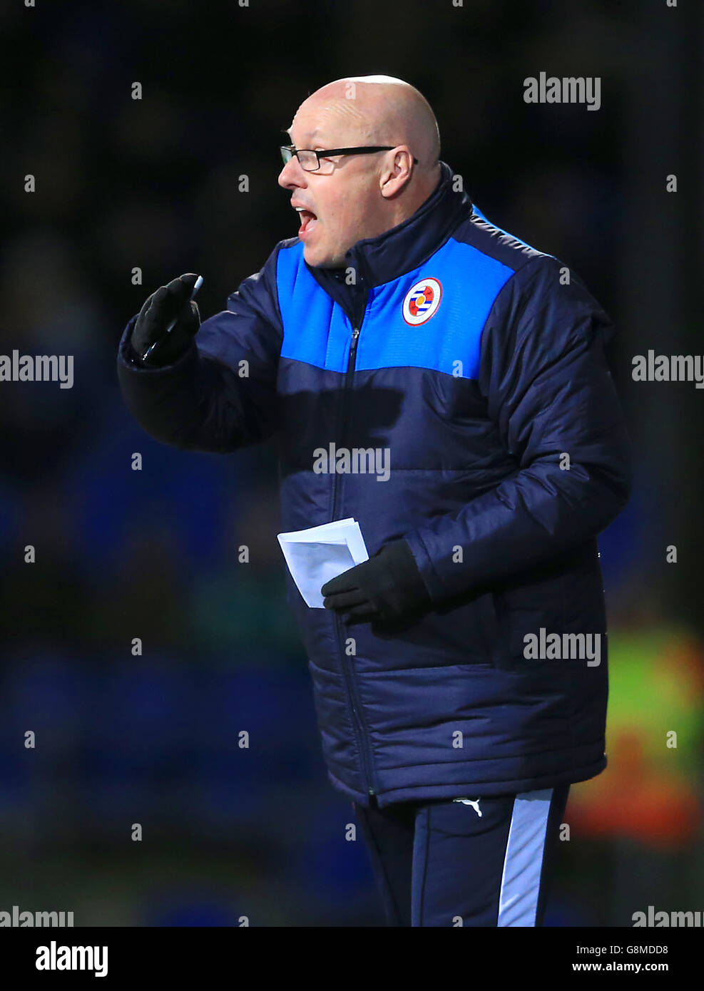 Reading manager Steve Clarke gives instructions from the touchline ...