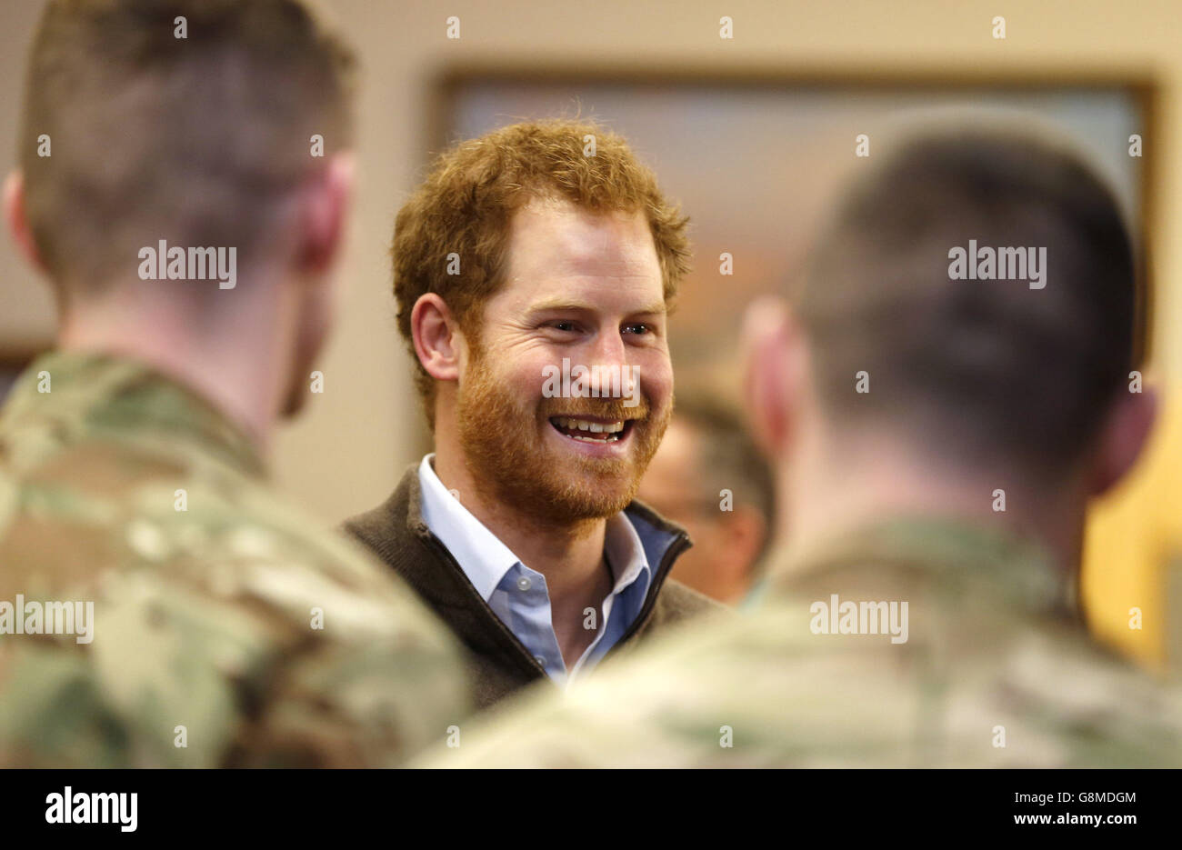 Prince Harry meets some of the soldiers from the 2nd Battalion, The ...