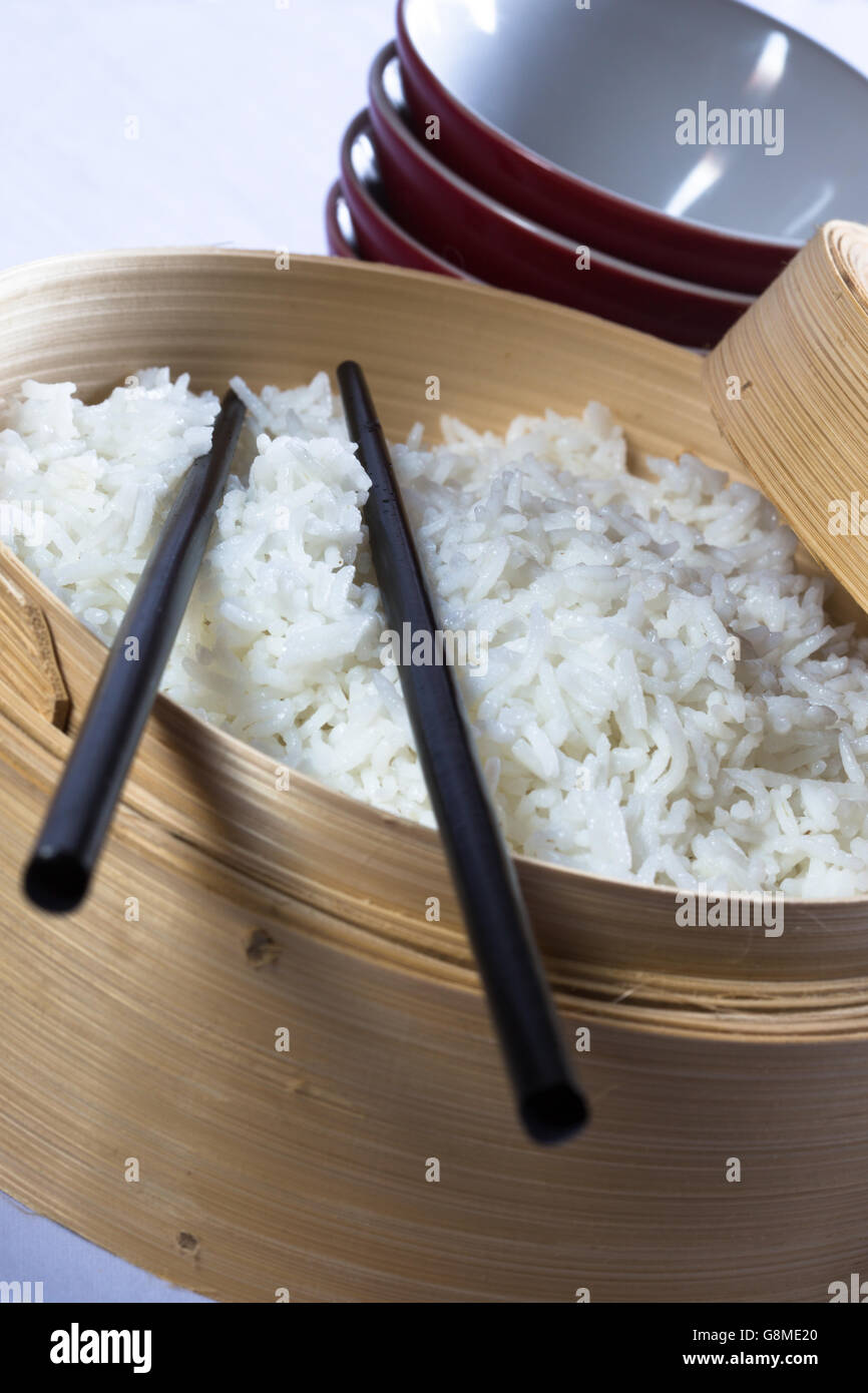 Freshly made Thai Steamed Rice, (Khao suey), served in a traditional ...