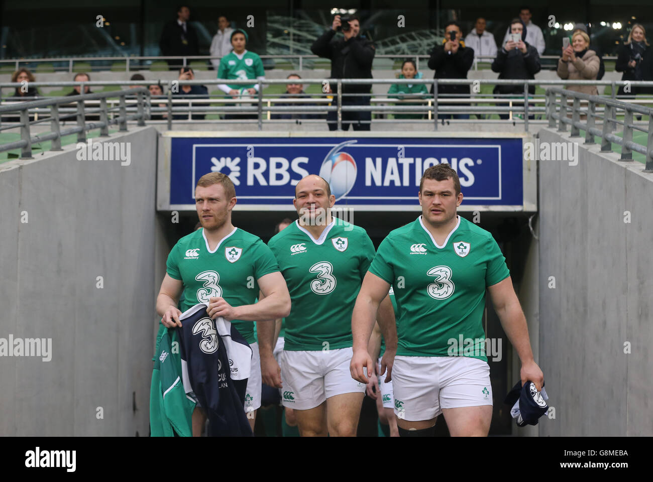 Ireland's (left to right) Keith Earls, Rory Best and Jack McGrath ...