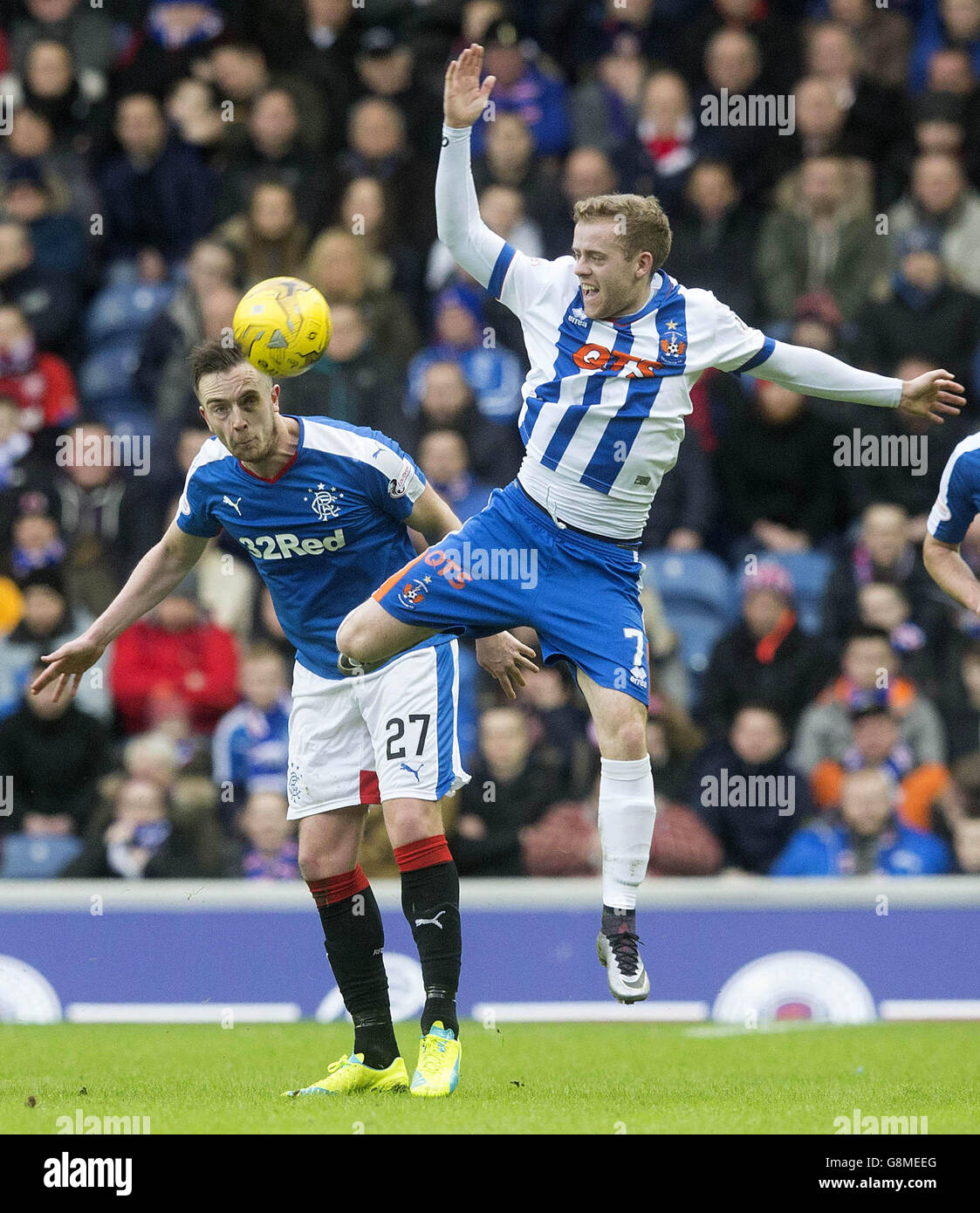 Rangers' Danny Wilson (left) and Kilmarnock's Rory McKenzie (right ...