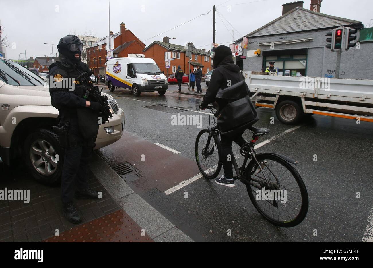 Armed Gardai from the forces Emergency Response Unit on patrol in North ...