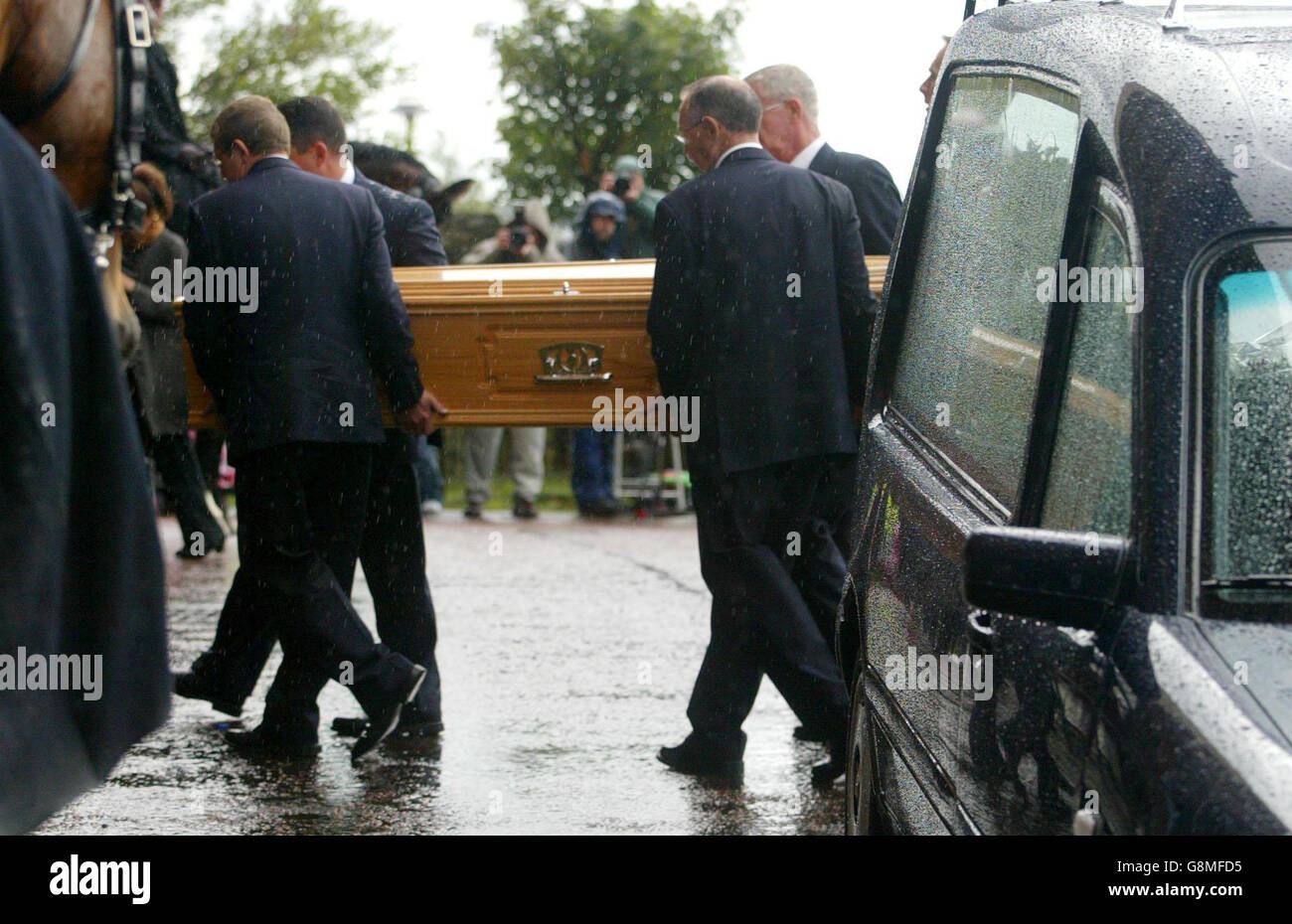 The coffin of anthony walker is carried into liverpool cathedral hi-res ...