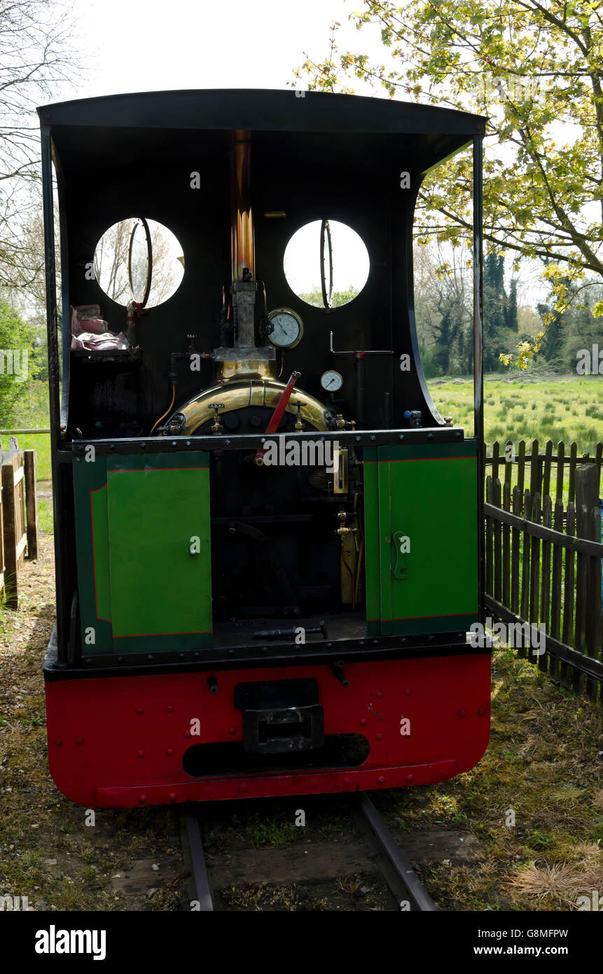 The cab on a narrow gauge saddle-tansteam locomotive at the Bressingham ...