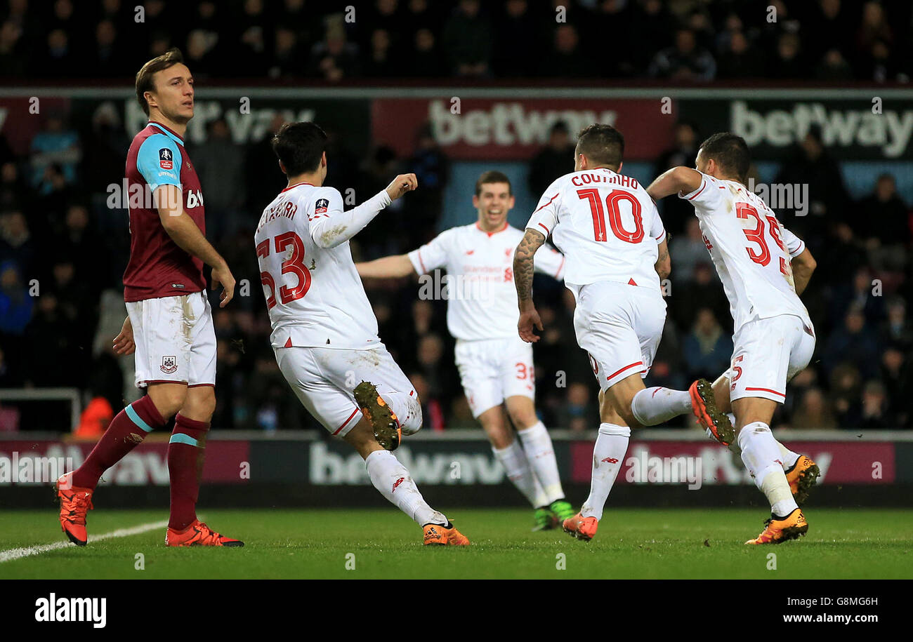 West Ham United v Liverpool - Emirates FA Cup - Fourth Round Replay ...