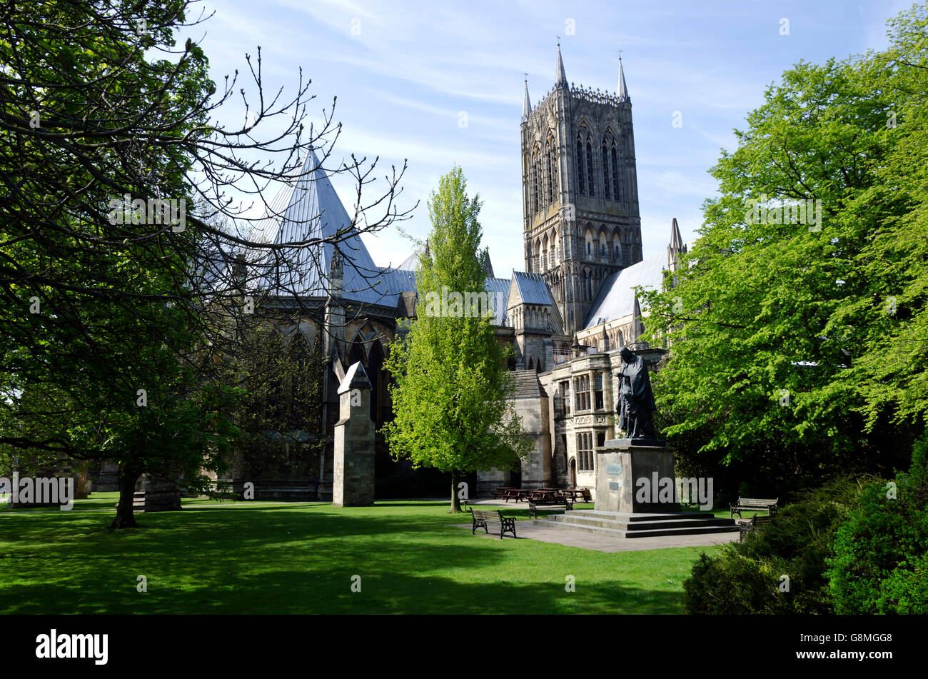 Lincoln Cathedral in the old part of the city, in the East Anglia ...