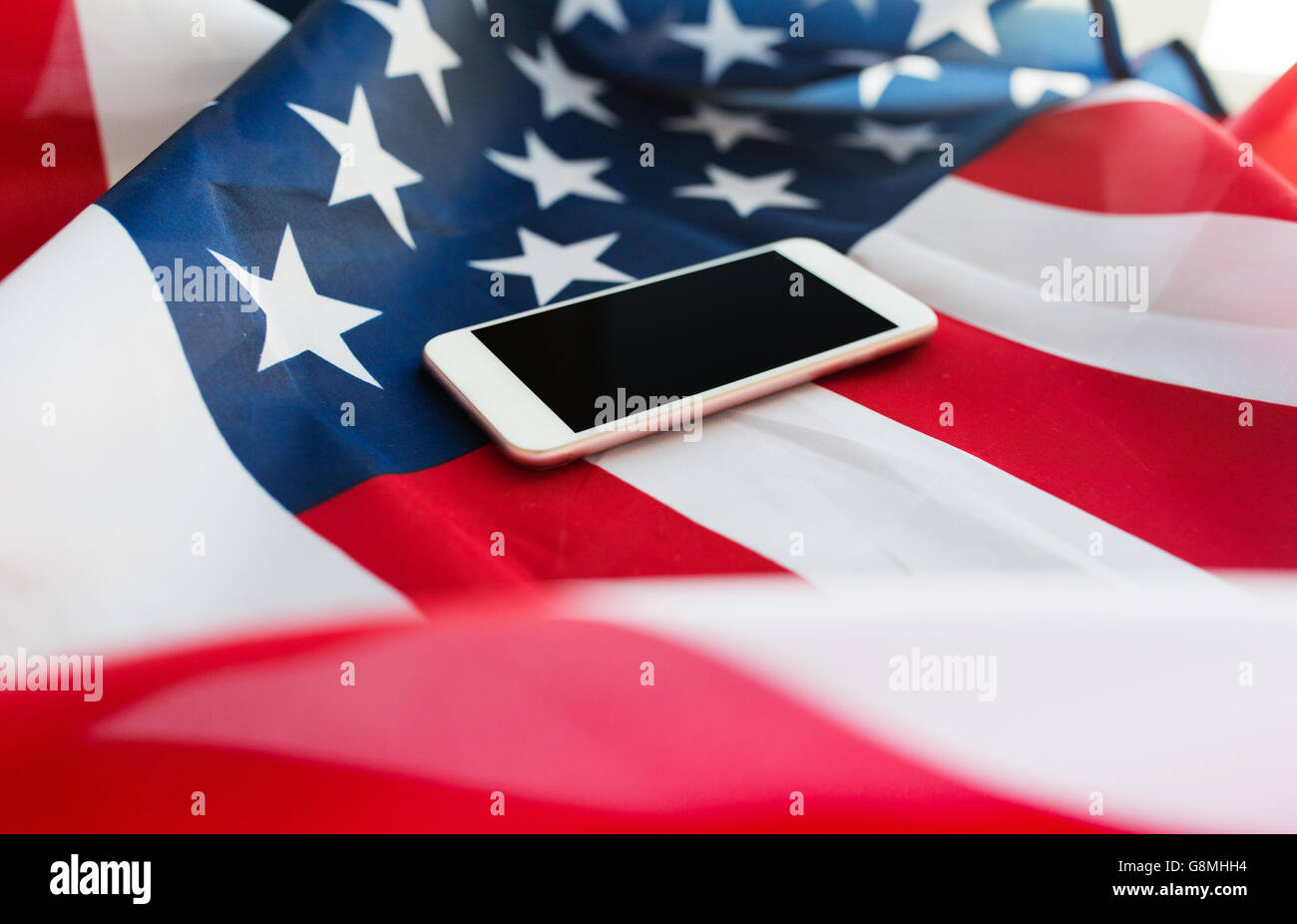close up of smartphone on american flag Stock Photo - Alamy