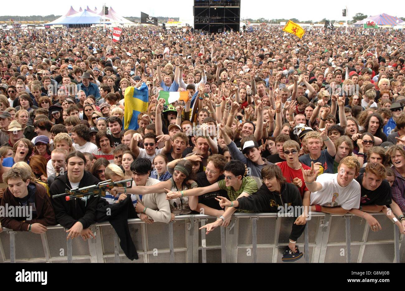 The crowd watching the Dropkick Murphys performing on the Main Stage ...