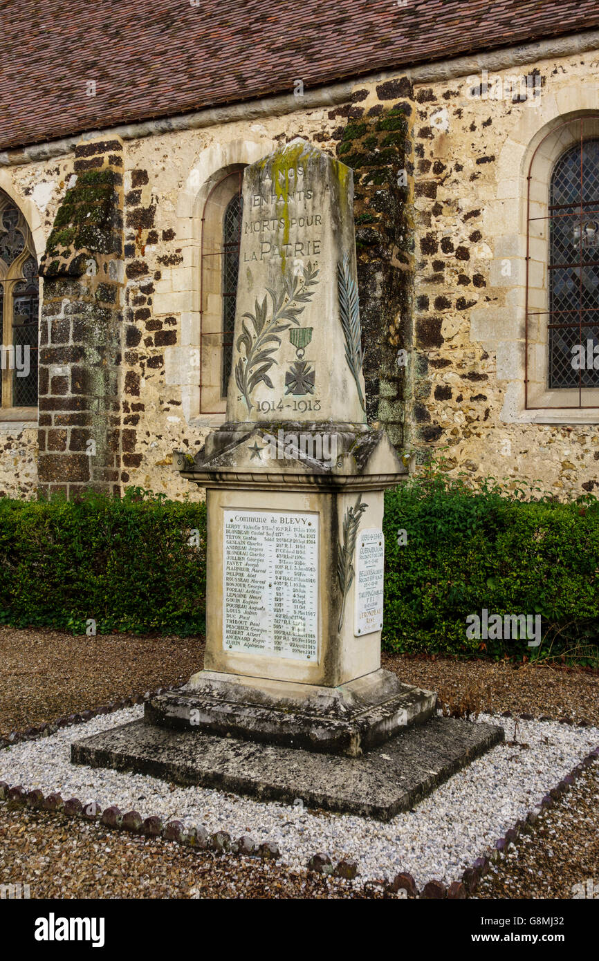 The First World War Memorial in Blévy, Eure et Loir, Centre Val de ...