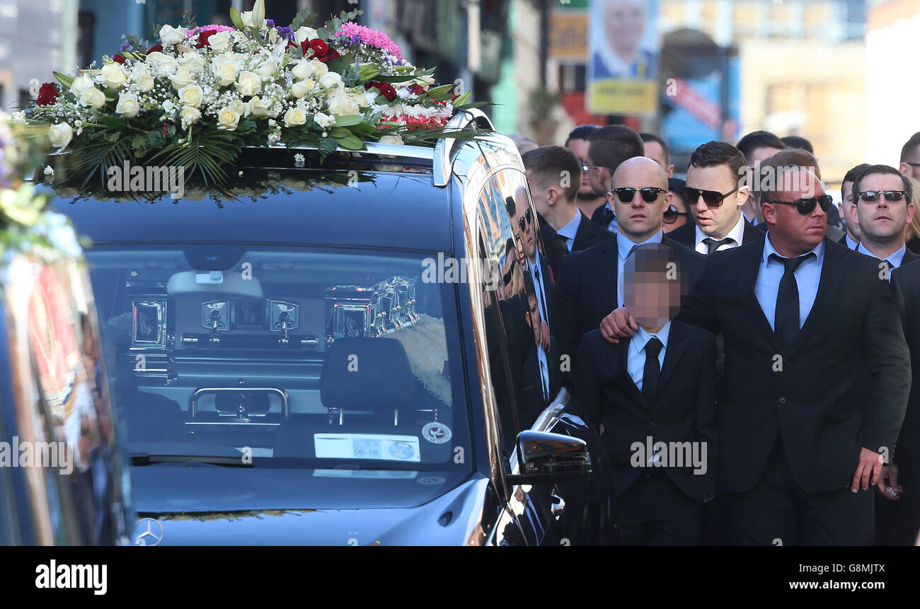 EDS NOTE IMAGE HAS BEEN PIXELATED BY PA PICTURE DESK The funeral of ...