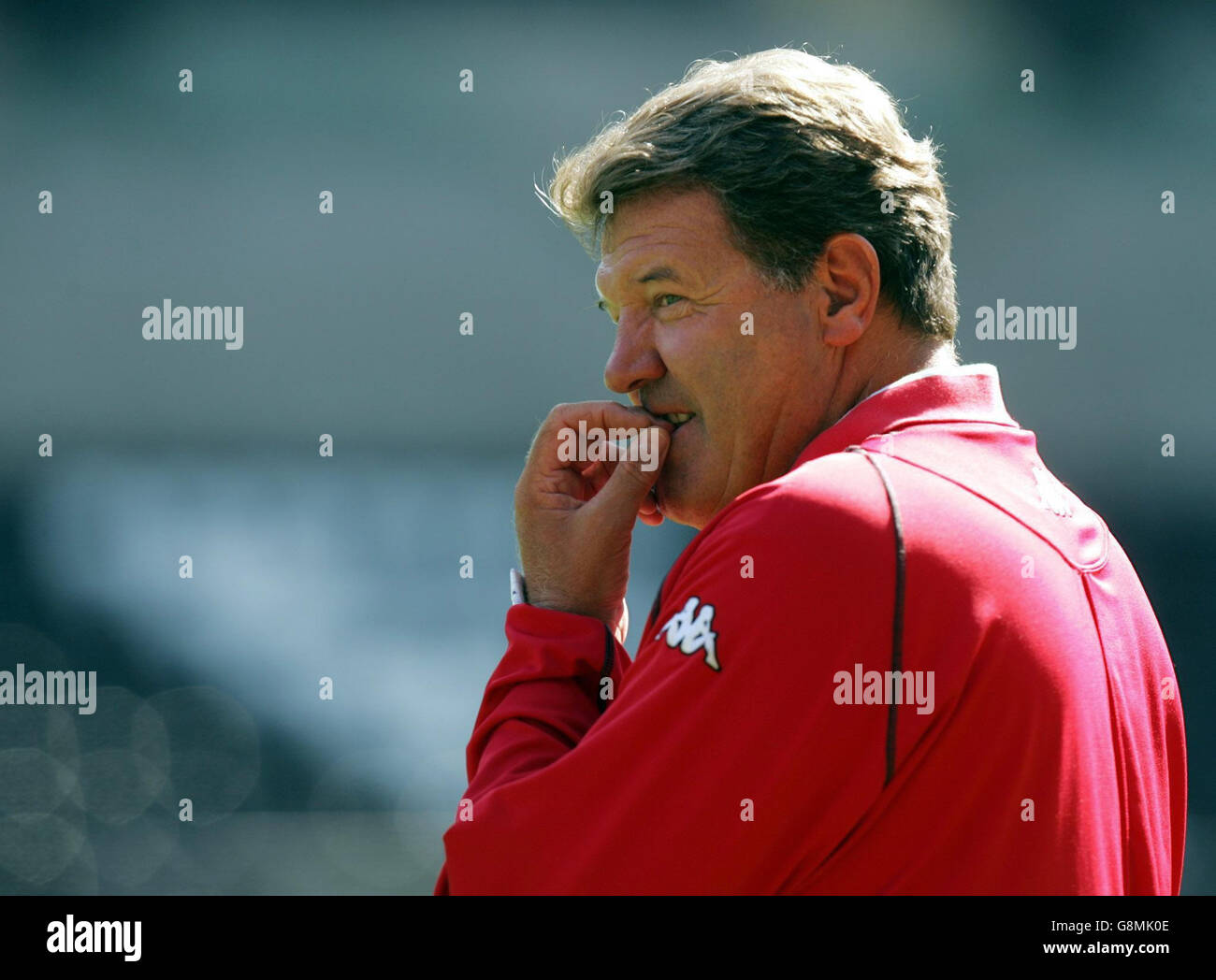 Wales coach john toshack during training session at new stadium hi-res ...