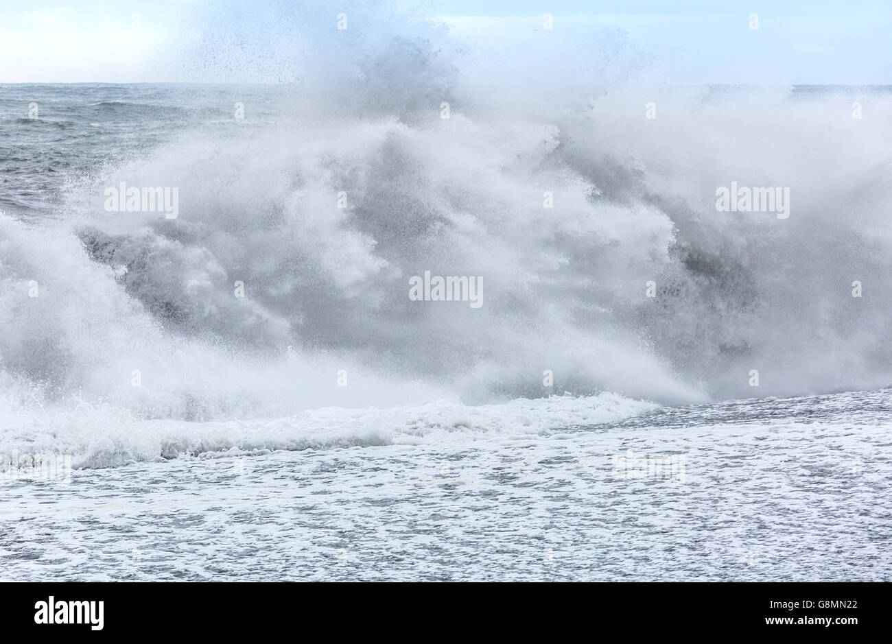 Big Wave at black beach Iceland Stock Photo - Alamy