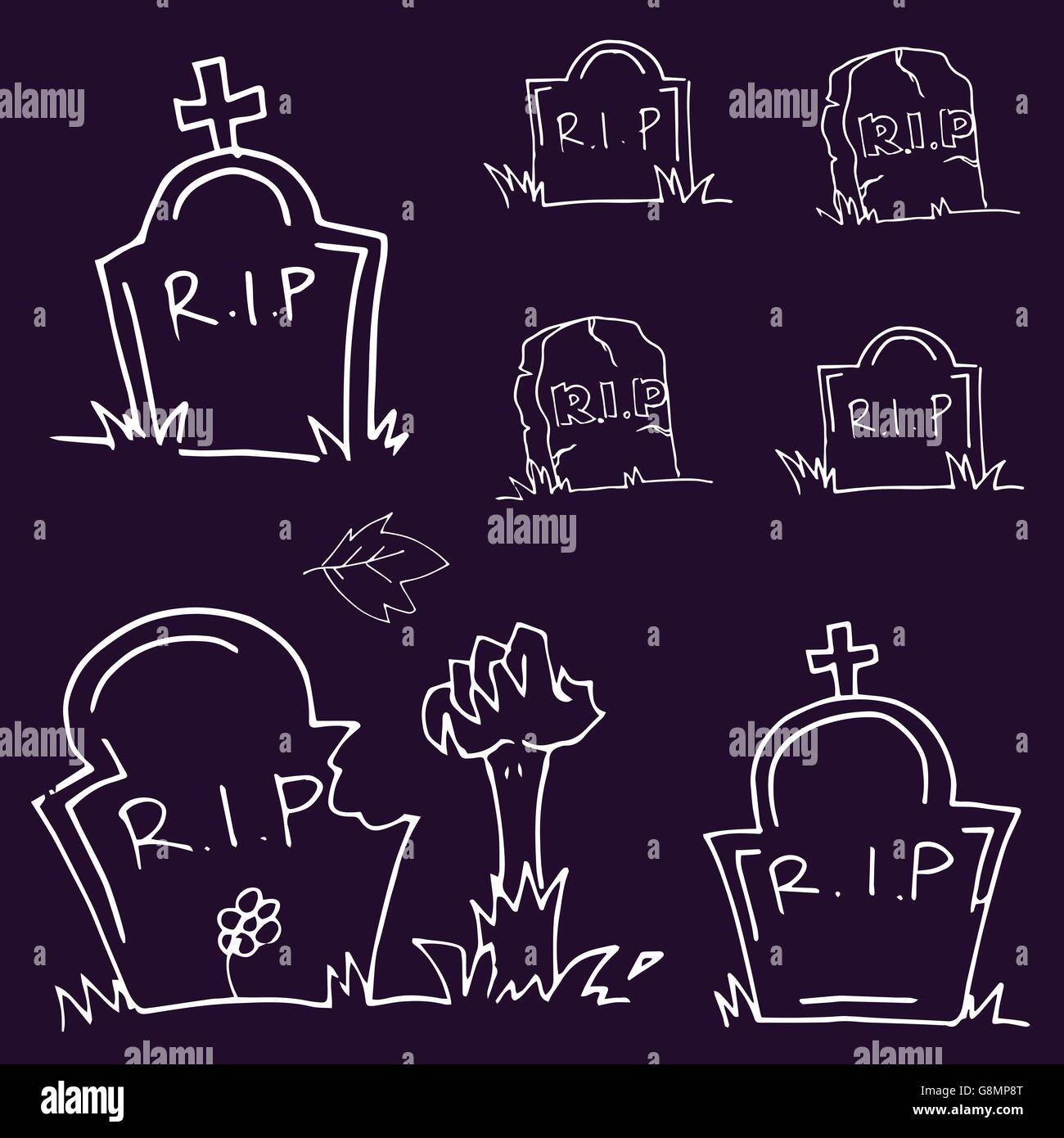 Halloween tomb doodle vector art Stock Vector Image & Art - Alamy