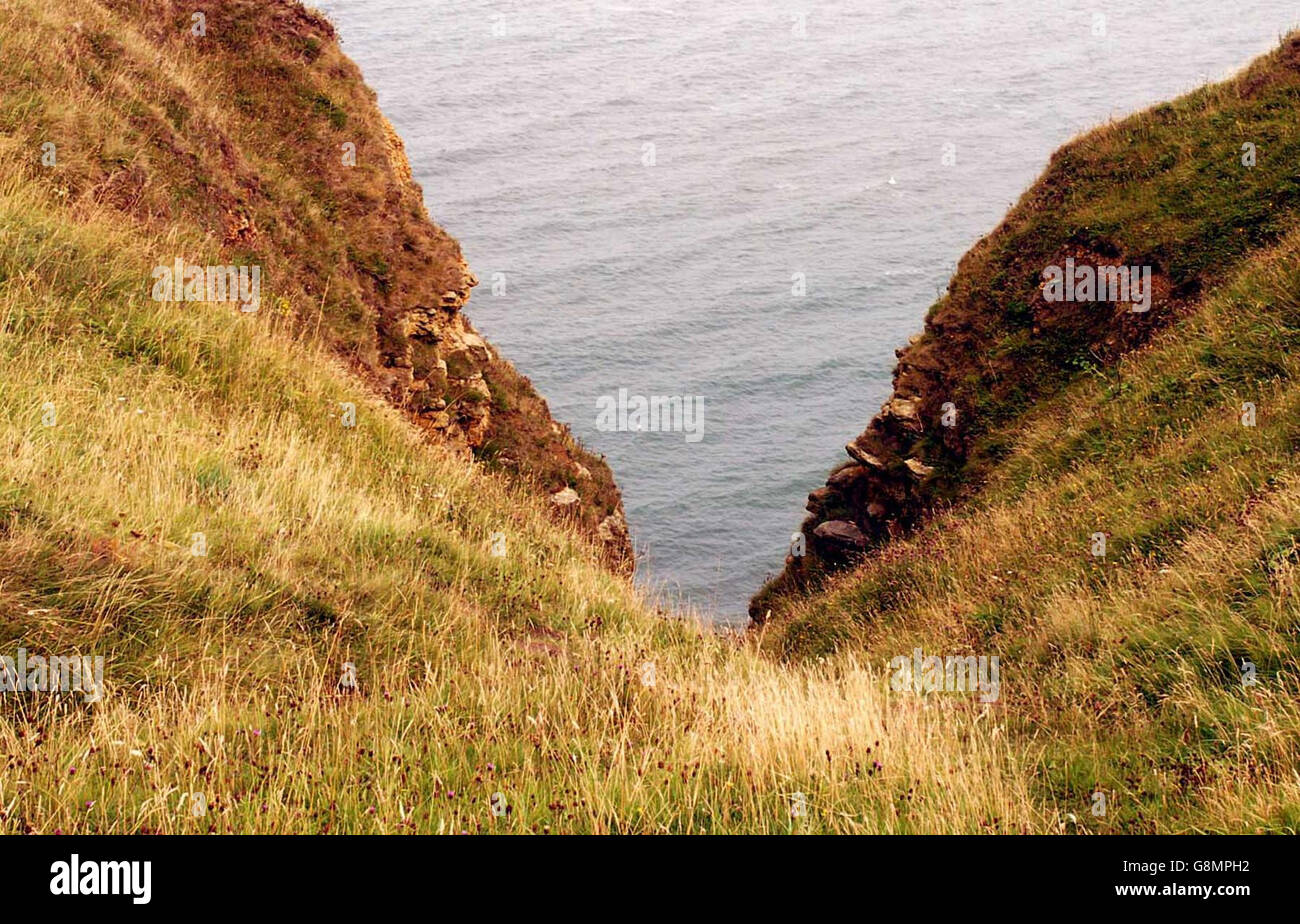 The cliff in Filey, where six-year-old Demi-Leigh Tweddle, survived a ...
