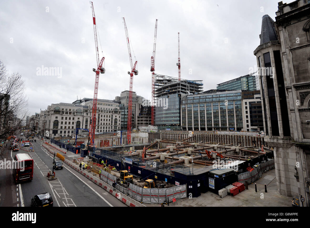 A building under construction on Farringdon Street, central London ...