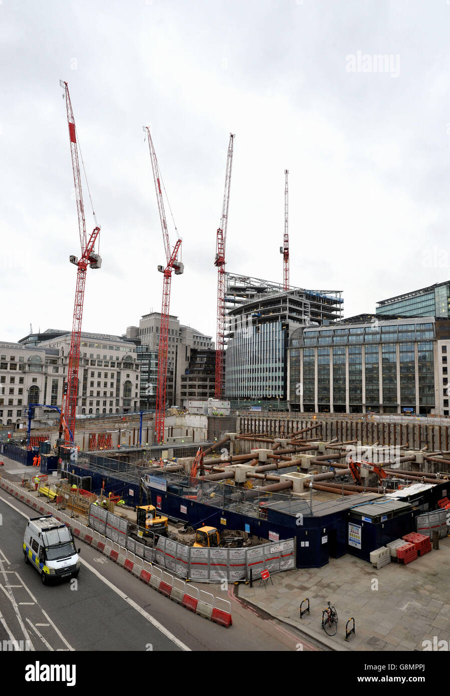 A building under construction on Farringdon Street, central London ...