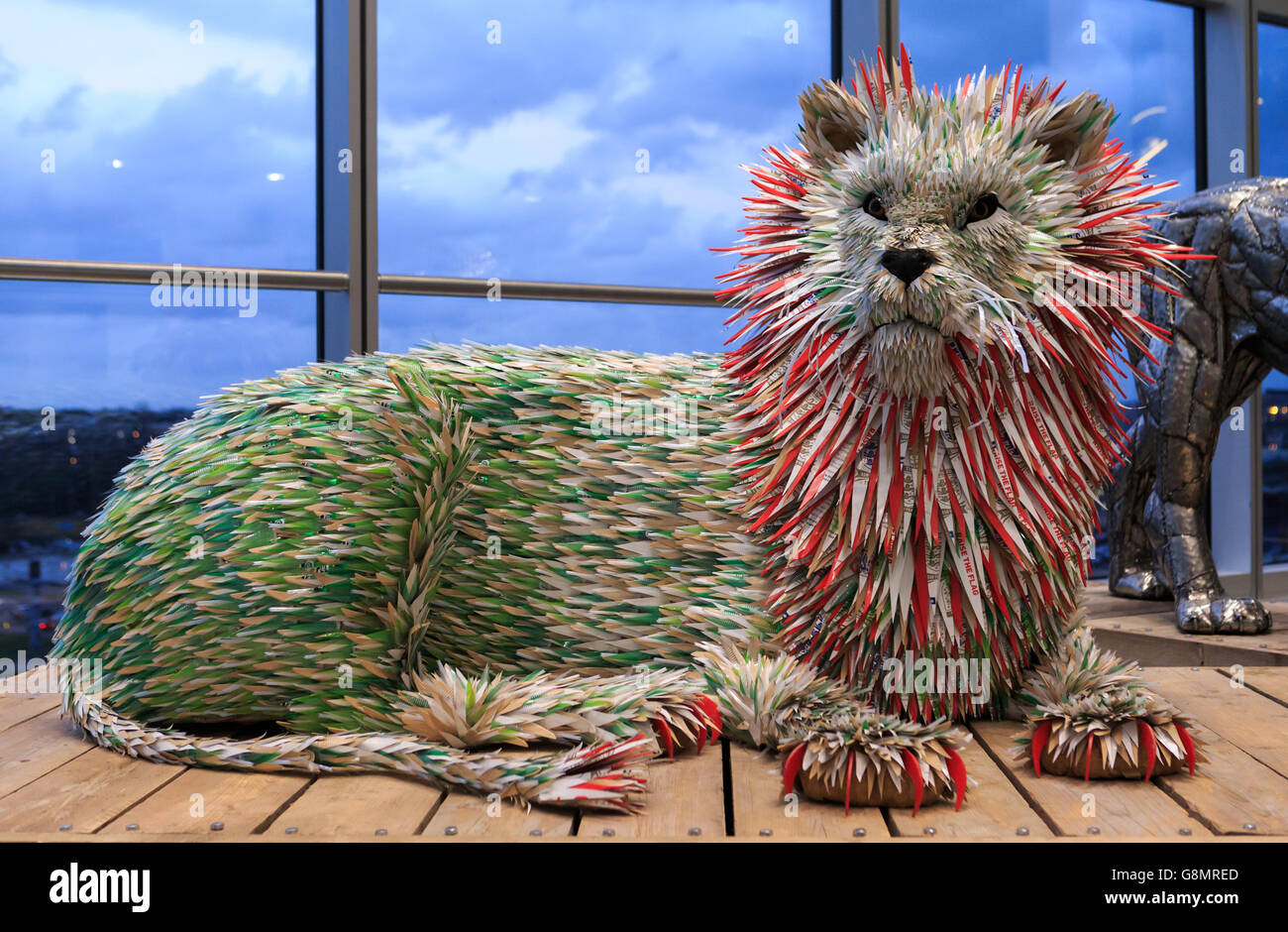 Faith Bebbington Lion Sculptures at Wembley Stadium Stock Photo - Alamy