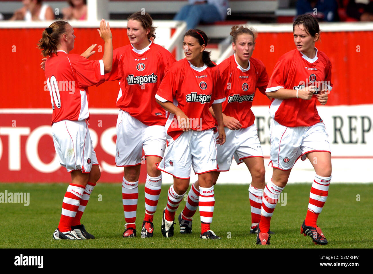 Charlton Athletic's Gemma Ritchie (2nd left) celebrates after scoring ...